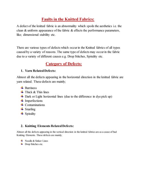 Yarn faults , causes and its remedies | PPT