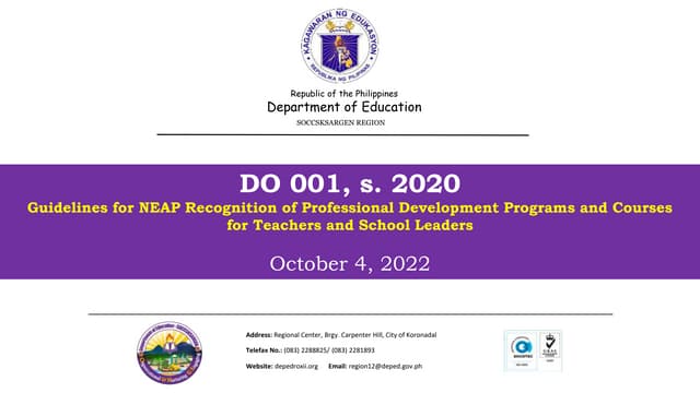 DepEd-NEAP Deped Order 001, series of 2021 | PPTX DepEd-NEAP Deped Order 001, series of 2021 | PPTX