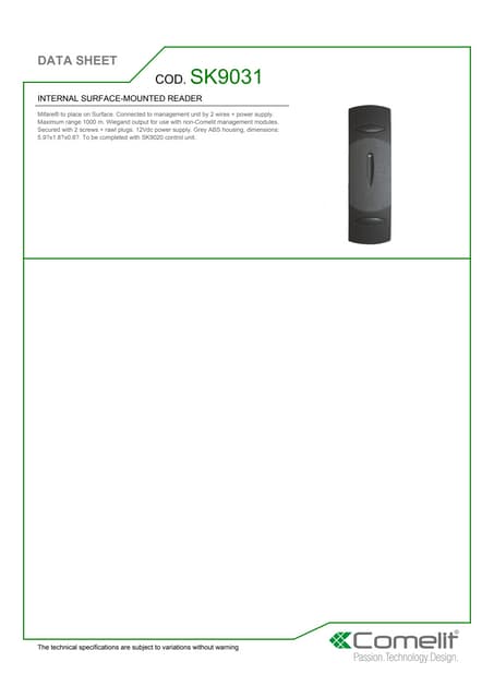 Comelit SK9030 Data Sheet | PDF