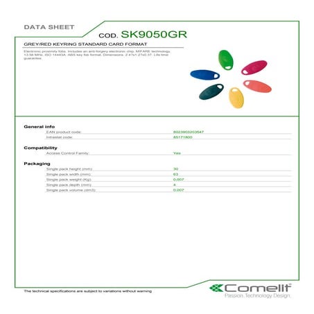 Comelit PV4S Data Sheet | PDF