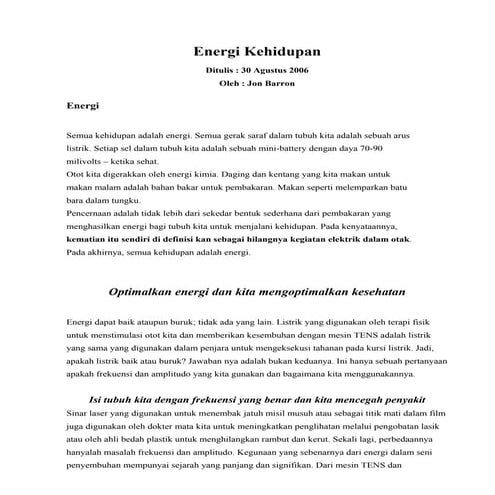 Skalar energi kehidupan | PDF