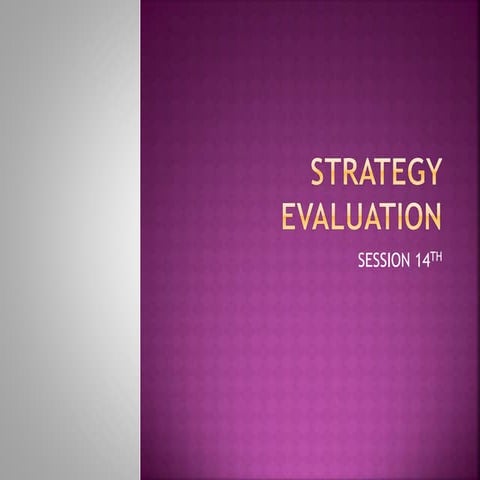 strategy evaluation | PPTX