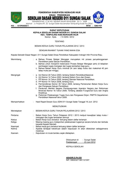 Sk kepala lab 2014 2015 | PDF