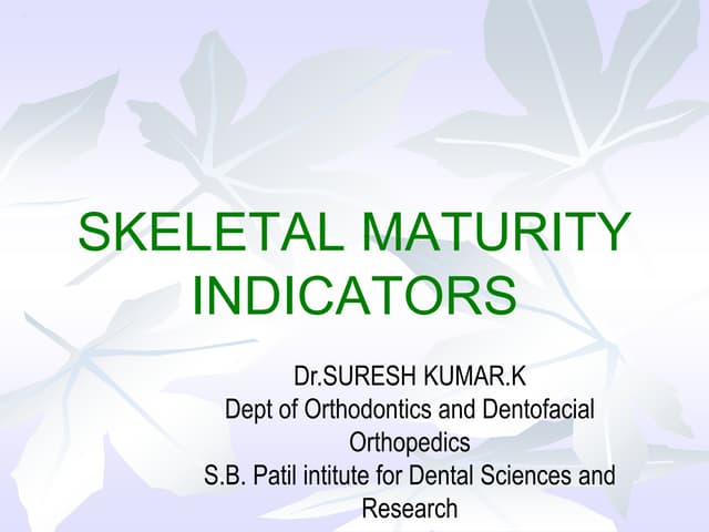 Skeletal maturity index | PPTX