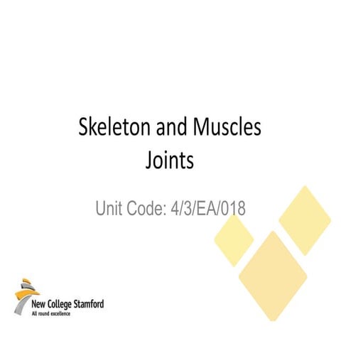 Skeletal system joints (pearson) | PPTX