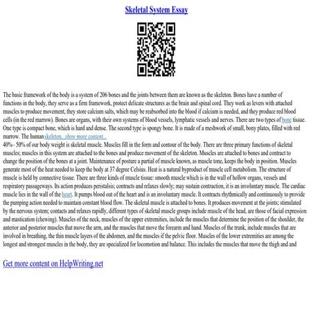 Skeletal System Essay | PDF