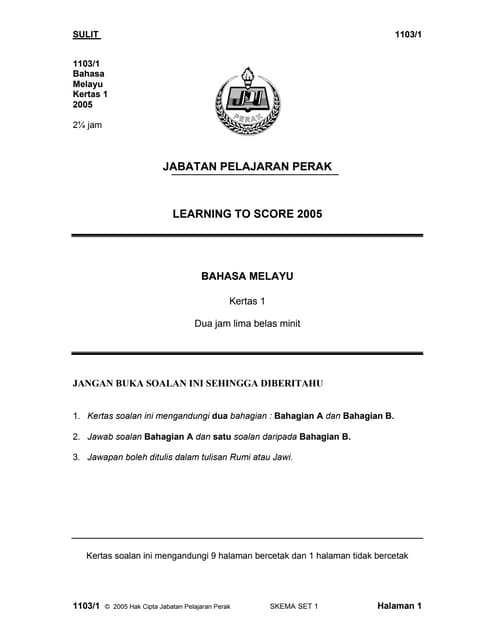Skema Bm Kertas2 Set2 | PDF