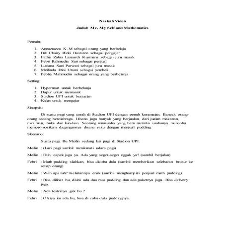 Skenario me, my self and mathematics | DOCX