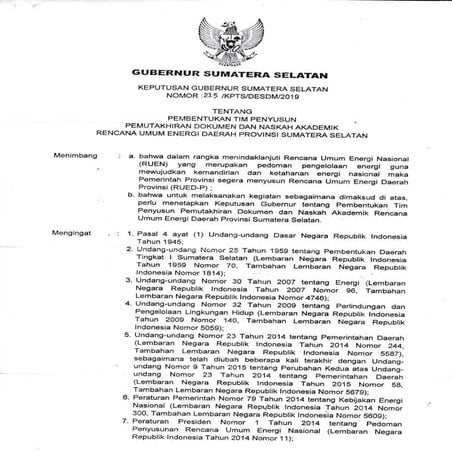 SK Gubernur RUED 2019 | PDF