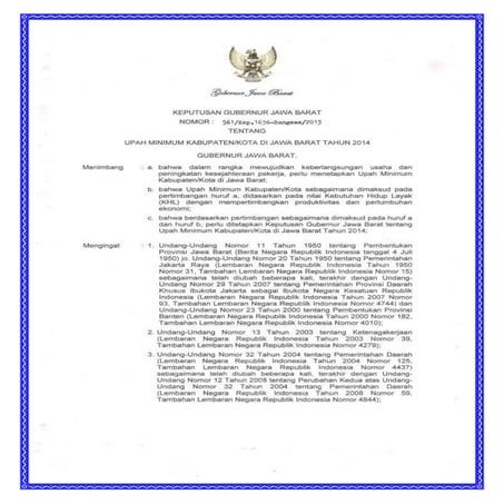 Sk gubernur jabar ttg umk 2014 | PDF