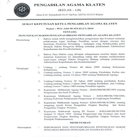 2015 Sk hakim pengawas bidang | PDF