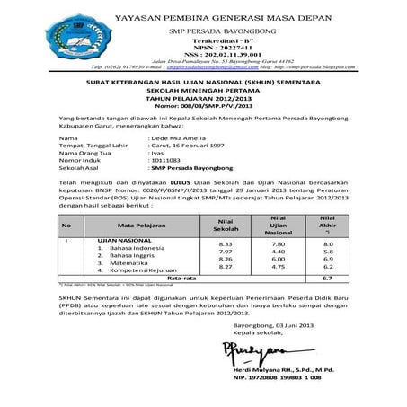 Skhun sementara smp | DOCX