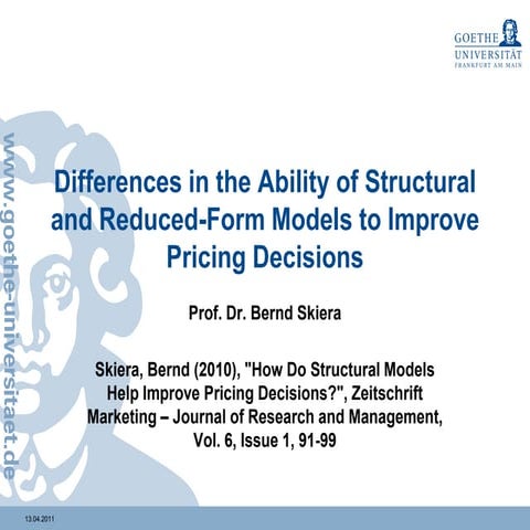 Optimal Pricing: Understanding Differences between Structural Models ...