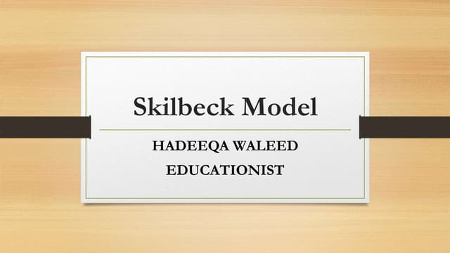 Decker Walker's curriculum model (1971) | PPTX