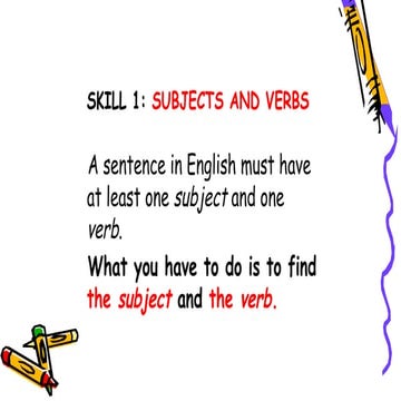 SKILL 1 SUBJECT AND VERB UNTUK PEMULA , DIJAMIN SUSKSES.pptx
