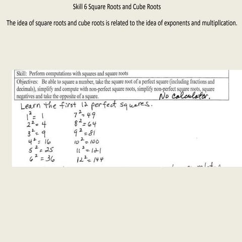 Skill6 square rootsandcuberoots | PPT