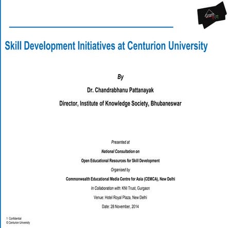 Skill Development Initiatives at Centurion University by Dr ...