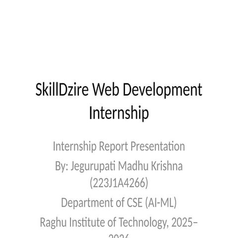 SkillDzire_Web_Development_Internship_Presentation.pptx