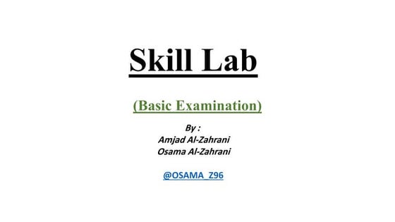 Skill lab 1 (taking pulses) | PPT