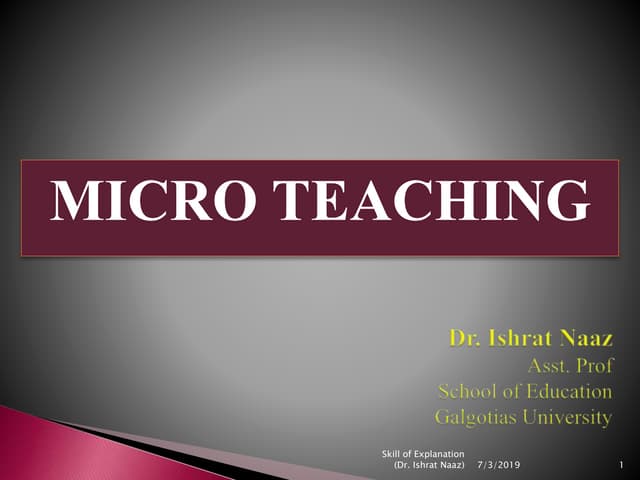 FINAL ILLUSTRATION WITH EXAMPLES MICRO TEACHING SKILL ILLUSTRATION WITH EXAMPLES SKILL EFFECTIVE ...