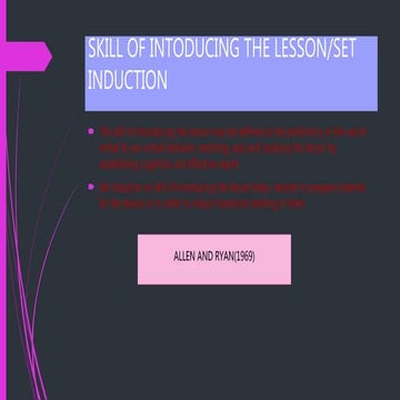 Skill of intoducing the lesson | PPTX