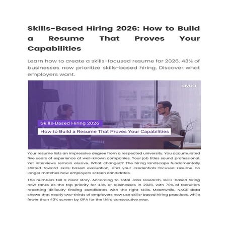 Skills-Based Hiring 2026: How to Build a Resume That Proves Your ...