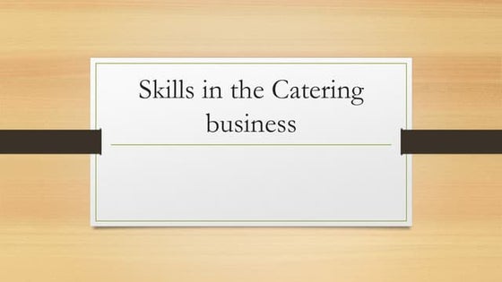 Chapter 1 catering industry | PDF | Business | Business and Finance