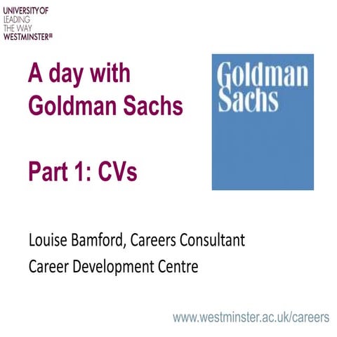 University of Westminster Skills Academy CV 2016 | PPT