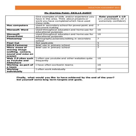 My starting point workbook | DOCX