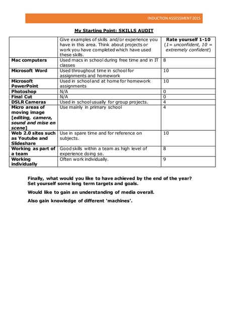Skills Audit Pdf