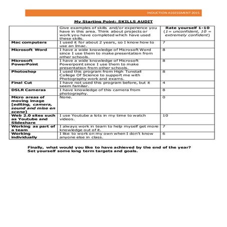 Filled out skills audit | DOCX