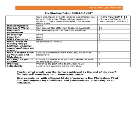 Skills Audit | DOCX