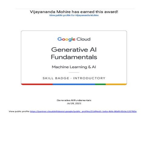 Skills Badge - Generative AI Fundamentals | PDF