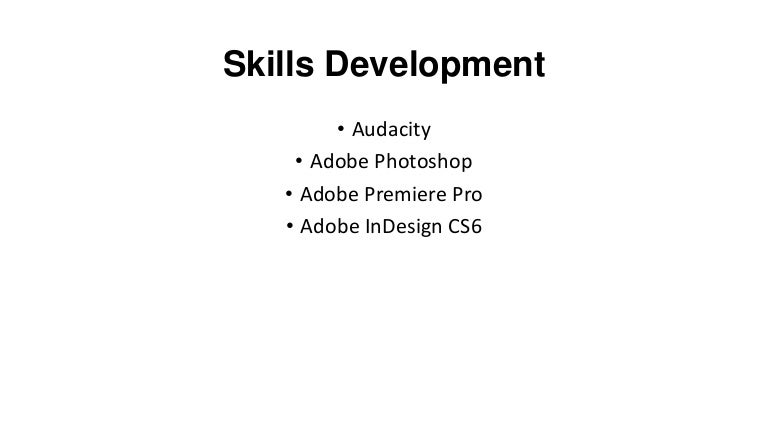 Skills Development Advanced Portfolio 2014