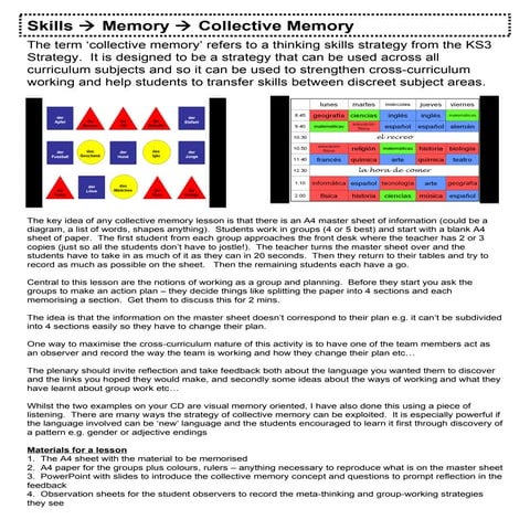 Skills Memory Collective Memory | PPT | Homework and Study | Education