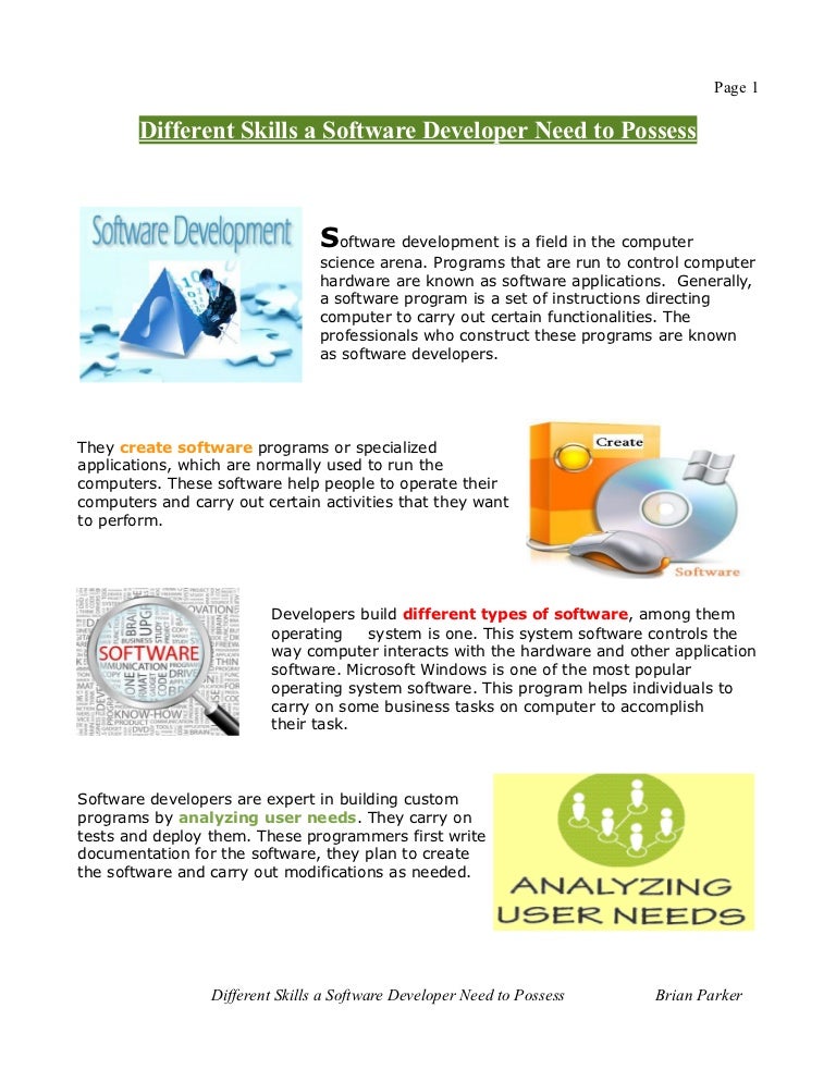 Different Skills a Software Developer Need to Possess