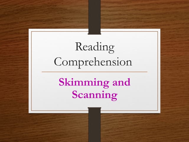 Reading strategies presentation | PPTX