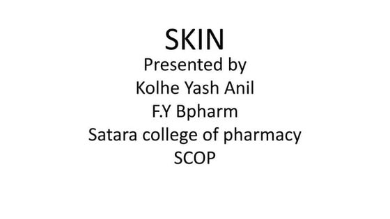 Structure and functions of the skin | PPT