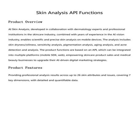 AILabTools Skin Analysis API: Features and Functions Overview | PDF | Skin and Dermatology ...