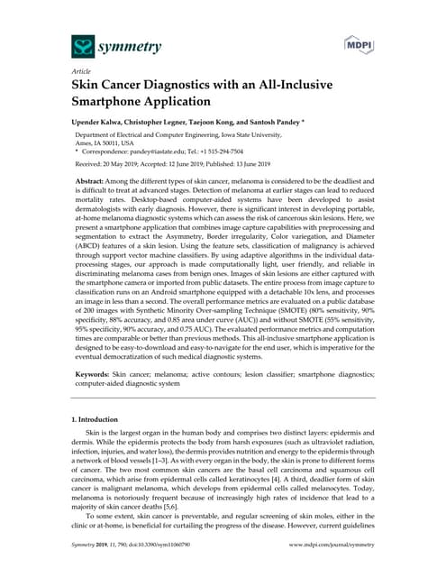 Skin Cancer Detection Mini Project With All the Details Attached! | PDF ...