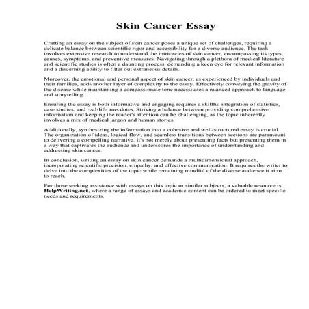 Skin Cancer Essay. Gulf Coast State College | PDF