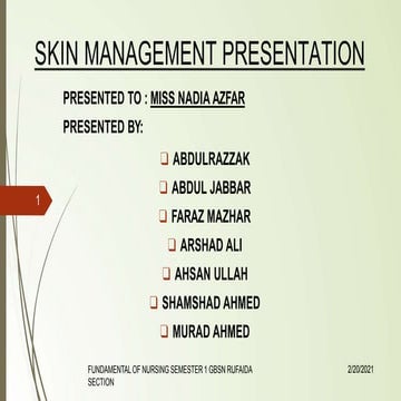 Skin management presentation | PPTX