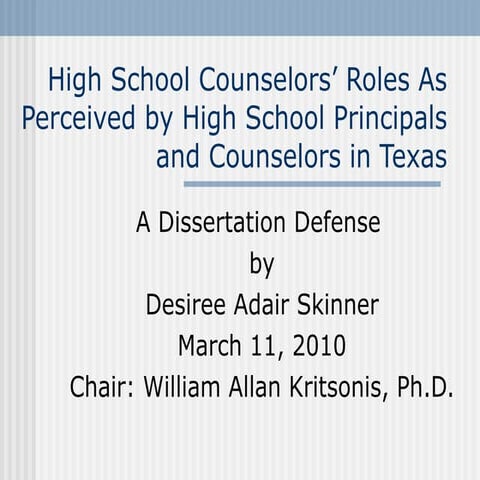 Dr. William Kritsonis, Dissertation Chair for Desiree Adair Skinner | PPT