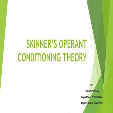 Skinner's Operant Conditioning Theory | PPTX