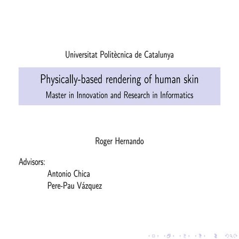 Physically based skin rendering | PDF