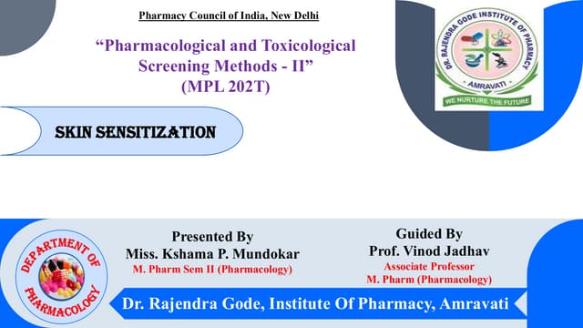 Skin sensitization test (oecd 406) | PPTX