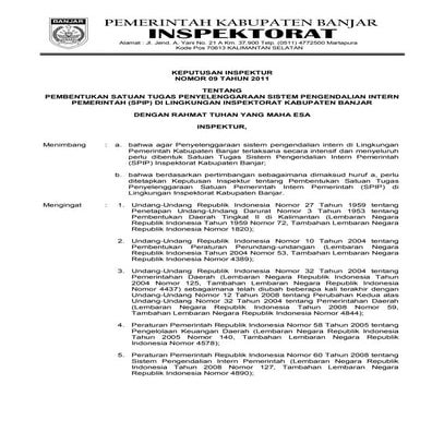 Sk inspektur satgas spip 2011 | PDF