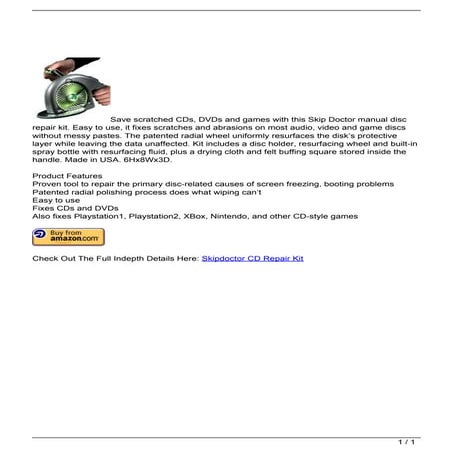 Skipdoctor CD Repair Kit | PDF