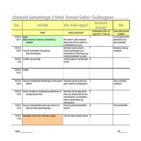 Skipulag tafla skrifa | PDF