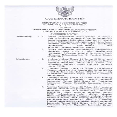 Sk kep gub.banten-umk | PDF